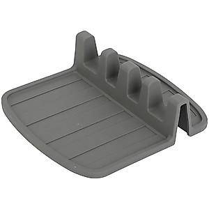 Lily's Home Large Silicone Spoon Rest for Stove Top with Drip Pad, Kitchen Utensil Spoon Holder for Grill Utensils, Spatula, Tongs, Ladles, BPA-Free & Heat Resistant