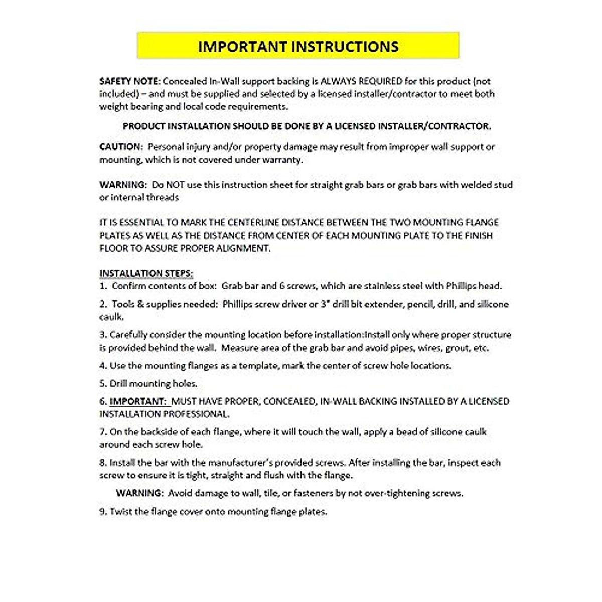 CSI Bathware Straight Grab Bar Bath, 18",1.25" Diameter Oil Rubbed Bronze