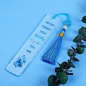 Book Lovers Gifts Inspirational Acrylic Bookmark with Tassel for Girls Boys Daughter Son Teen Friends Christmas Birthday Graduation Book Mark for Coworker Colleague Employee Farewell Leaving Gift
