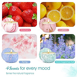 Candle Gifts,Scented Candles Christmas Gift Set for Women, 4 Pack Aromatherapy Candles for Home Scented, Natural Soy Wax Candles Gift Set for Birthday, Mother's Day, Christmas, Valentine's Day