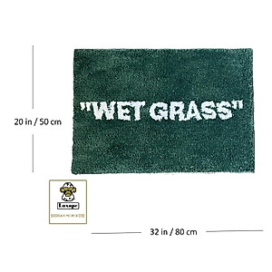 LUXAPE Wet Grass Rug - Tufted Hypebeast Rug - Handmade & Premium - 32 * 20in (80 * 50cm) - Hypebeast Room Decor - Off White Rug - Aesthetic Bape Rug - Luxape Rug