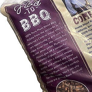 100% Plum Wood BBQ Cooking Pellets 20 lb Bag 100% Natural Sweetness Knotty Wood, KnottyWood-Plum20#