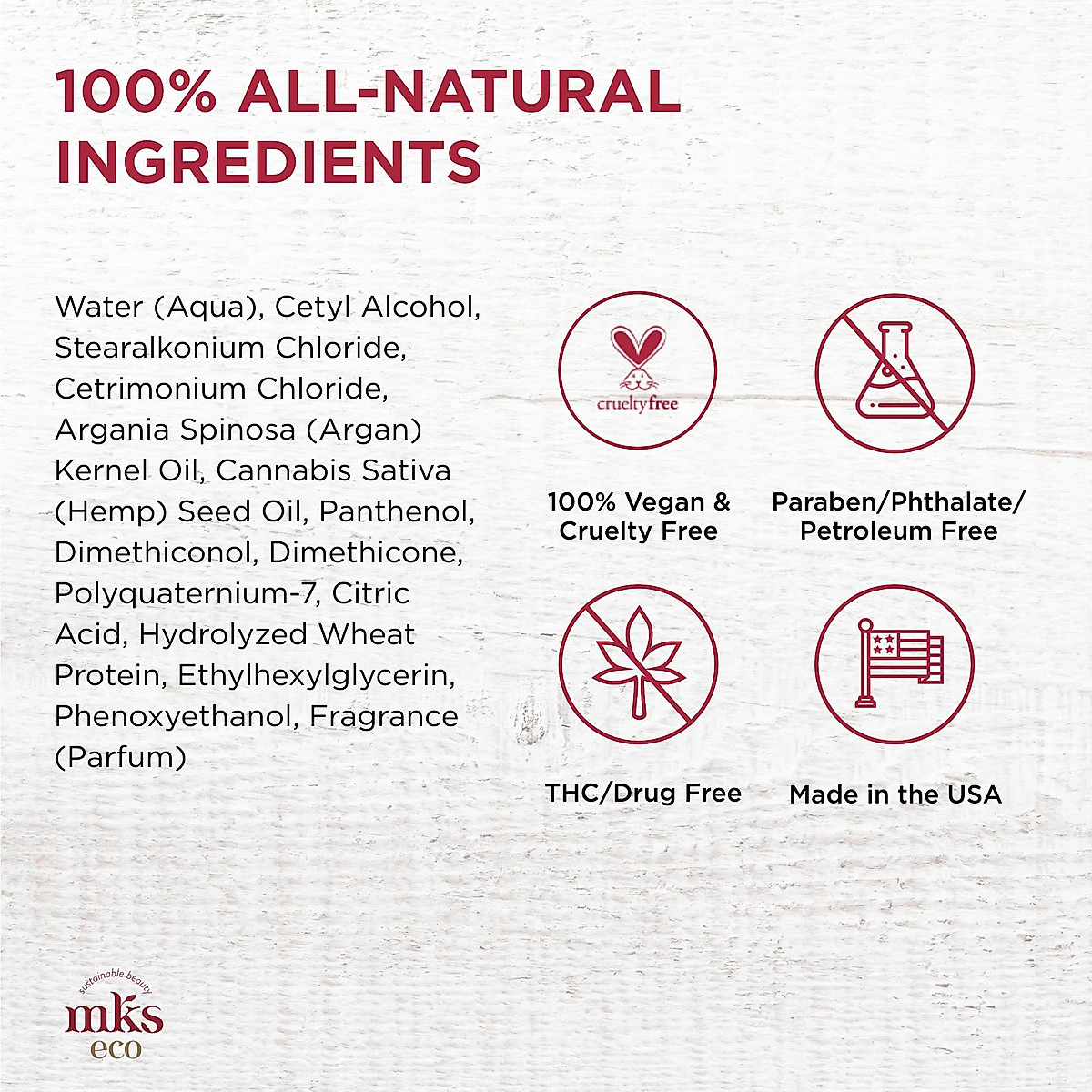 MKS eco Hydrate Conditioner, Original Scent - 10 fl oz - Nourish & Moisturize Hair, Protect Against Breakage - Moroccan Argan Oil, Hemp Seed Oil - Vegan, Cruelty Free