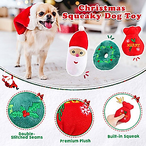 HOHOM Christmas Dog Toys, 9 Pack Luxury Puppy Chew Toy, Cotton Squeaky Plush Toys for Small Dogs, Durable Interactive Rope Treat Dog Ball and Bones, Rubber Teething Toys for Puppies Dogs