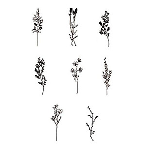 Yansanido Pack of 8 Pcs Plant and Flower Shape Wooden Rubber Stamps 2.5 Inch x 1 Inch x 0.6 Inch for DIY Craft Card and Photo Album (8Pcs Plant & Flower-02)