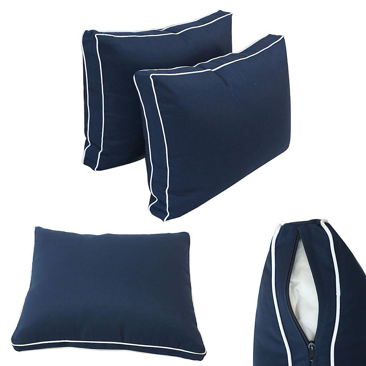 Prolinemax |Cover ONLY| Outdoor Style 1 Crib Contrast Trim Daybed Mattress Bolster Pillow Fitted Sheet AD101