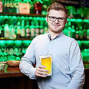 M&N HOME Double Walled Glass Cup, Double Wall Insulated Drinking Glasses, Double Wall Glass Coffee Mugs, Vaso de Vidrio de Doble Pared (Set of 2) - 13.5-Ounces