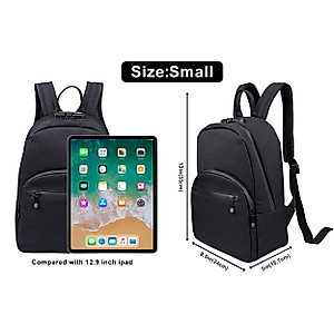 FIREDOG Mini Smell Proof Backpack with Lock for Men Women, Smell Proof Bookbag for Travel (Black)