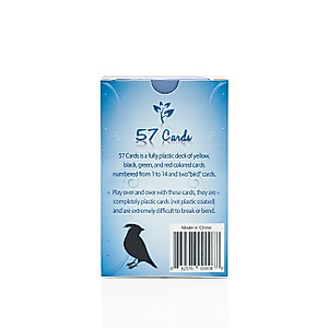 57 Cards Plastic Bird Cards 10th Anniversary Deck. Durable, Waterproof, & No Fraying.