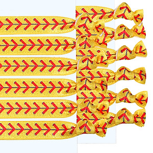 24 Pieces Softball Baseball Hair Ties Sports Elastic Headband Hair Accessories for Team Girls Players Gifts