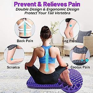 Gulymm Extra Large Gel Seat Cushion, Gel Car Cushion for Long Sitting, Chair Pads with Large Double Thick Breathable Honeycomb Design, Pressure Relief, Car Seat Wheelchair Cushion for Relieves Fatigue