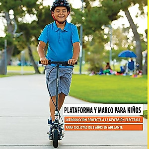 Razor E100 Glow Electric Scooter for Kids Age 8+, LED Light-Up Deck, 8" Air-filled Front Tire, Up to 40 Minutes Continuous Ride Time