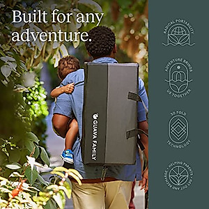 Guava Lotus Travel Crib Bundle with Two Quilted Sheets & Mattress | Play Yard with Lightweight Backpack Design | Certified Baby Safe Portable Crib | Folding Portable Playpen for Babies & Toddlers