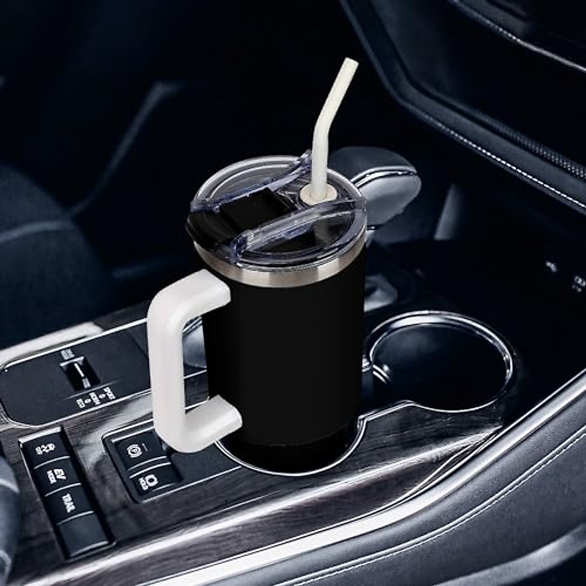 Pitbull Mom 40 Oz Tumbler Insulated Stainless Steel Water Bottle Travel Mug Car Cup with Handle and Straw