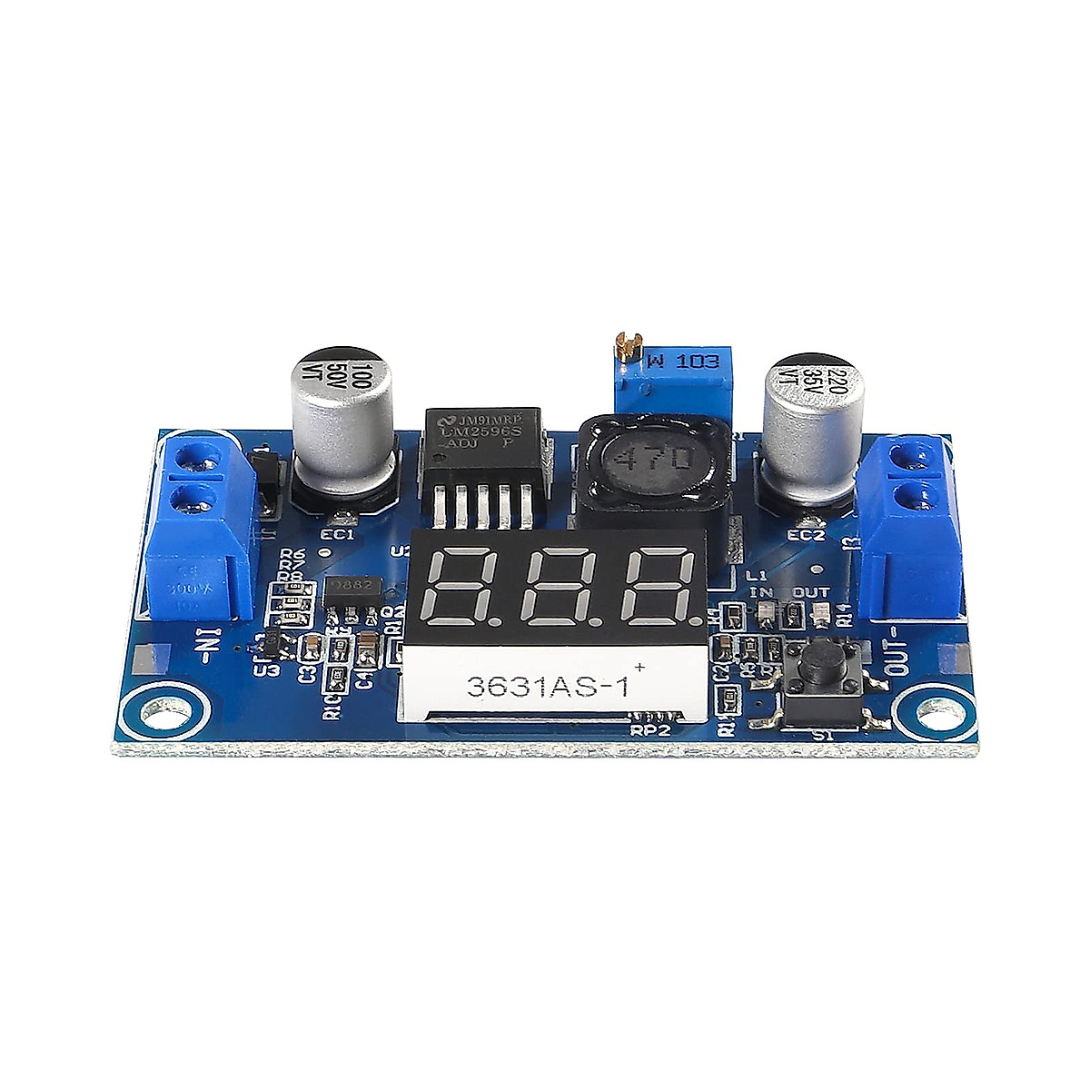 AEDIKO 8pcs LM2596 Buck Converter DC-DC LM2596S Voltmeter Buck Converter Step-Down Regulator 4.0-40V to 1.25-37V DC 36V to 24V to 12V to 5V Power Supply Module with LED Display
