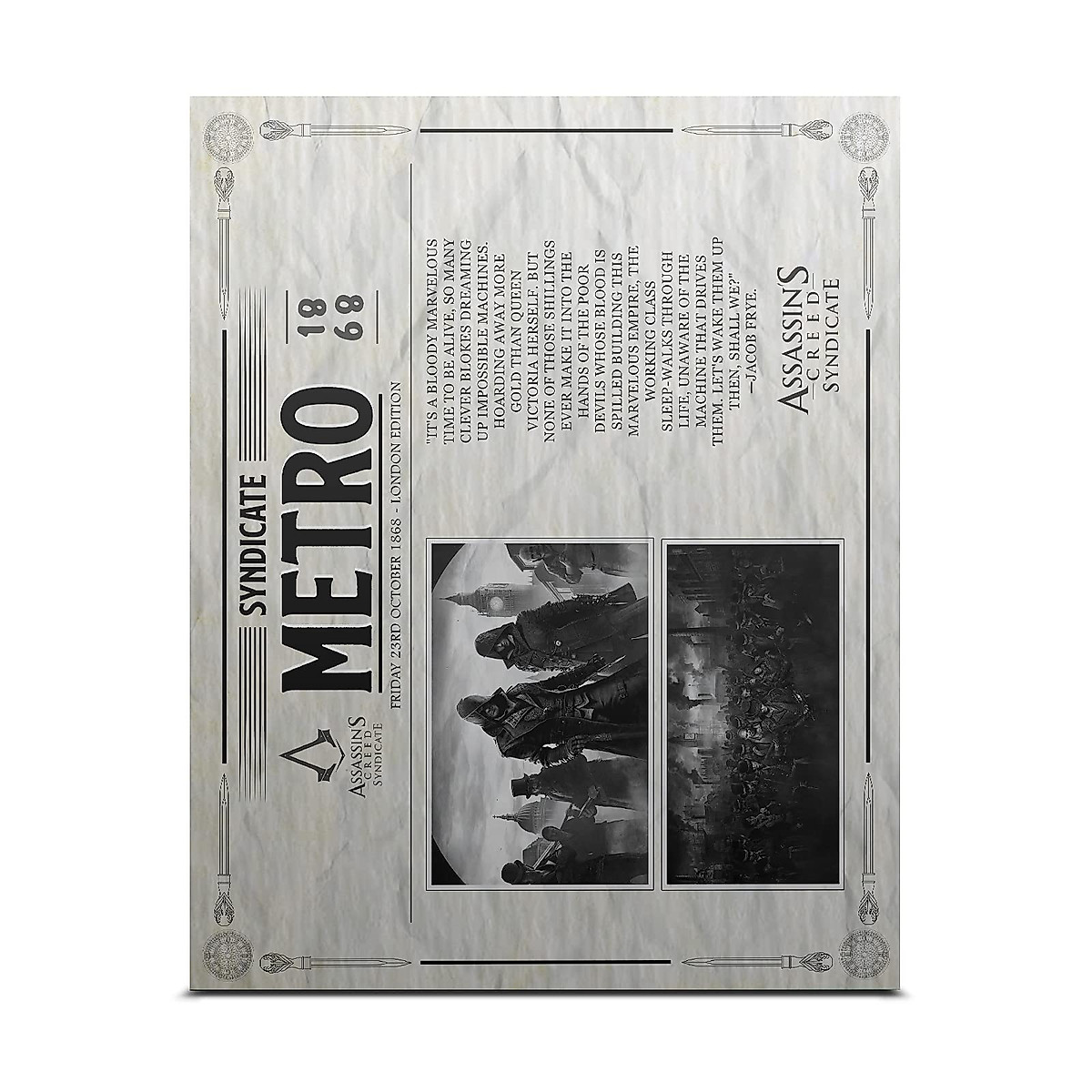 Head Case Designs Officially Licensed Assassin's Creed Newspaper Syndicate Graphics Vinyl Sticker Gaming Skin Decal Cover Compatible With Xbox One X Console