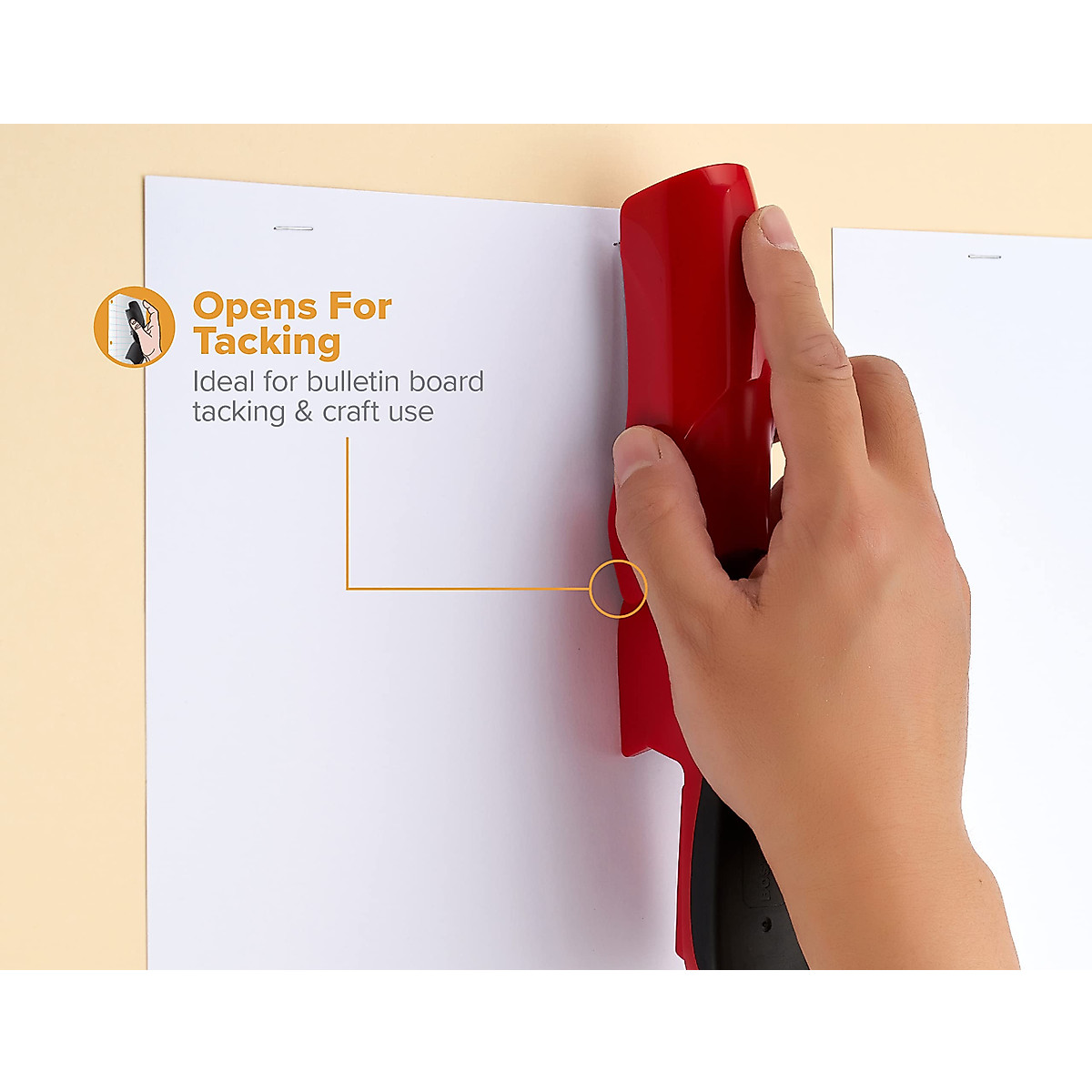 Bostitch Office Heavy Duty 40 Sheet Stapler with 1250 Staples & Claw Remover, Small Stapler Size, Fits into The Palm of Your Hand, Value Pack, Red (B175-RED-VP)