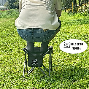 Opliy Camping Stool 2 Pack,13.5 Inch Portable Folding Stool for Outdoor Gardening and Beach Hiking Fishing,Foot Stool with Carry Bag (Black)