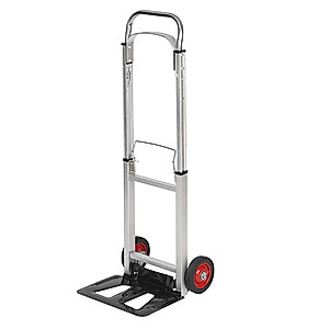 KARMAS PRODUCT Aluminum Foldable Hand Truck with Telescoping Handle and Rubber Wheels Heavy Duty Compact Luggage Cart Portable Trolley for Travel, Shopping or Industrial …