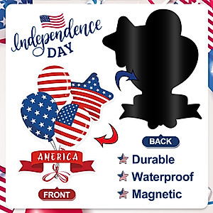 Whaline 22Pcs Patriotic Garage Decoration Magnet Stickers Happy 4th July Magnet Decals American Flag Star Garage Door Decals for Independence Day Party Supplies Home Decoration
