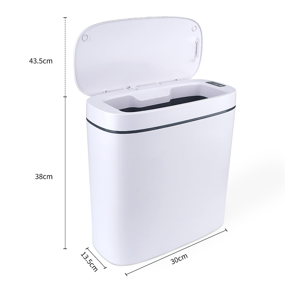 4 Gallon Garbage can,Small Bathroom Trash Can,Smart Trash can, Extra Wide Opening, Automatic Opening and Closing lid, Motion Sensor, Non-Contact Trash can with lid for Kitchen Bathroom Office