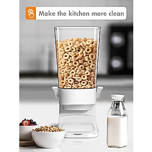 Conworld Cereal Dispenser Countertop, Candy Dispenser, Big Dry Food Cereal Dispenser, Not Easy to crush Food, Can Hold Cereal, Small Snack, for Home Office Hotel Commercial Bar, White (5000ml)