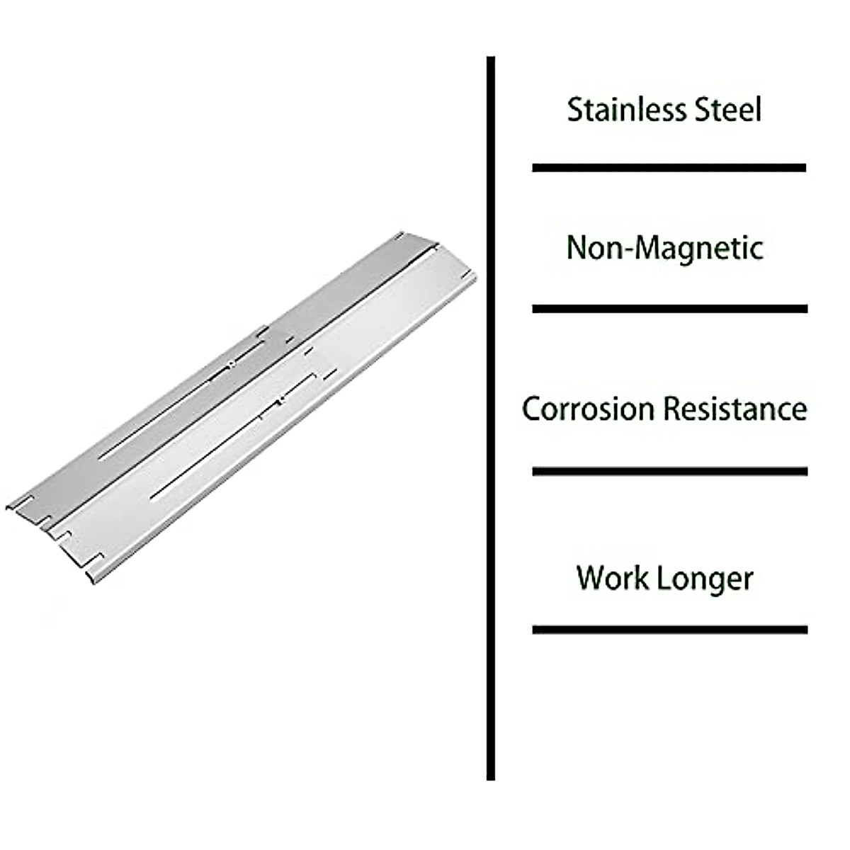 Damile Grill Heat Plates Shield Burner Covers Replacement, Grill Heat Shield Heat Tent Grill Plates for Gas Grill BBQ Grill Parts Kit Adjustable for Gas Grill, Extends from 11.75" up to 21" L, 5-Pack