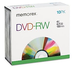Memorex - 10-Pack 2x DVD-RW Disc Spindle