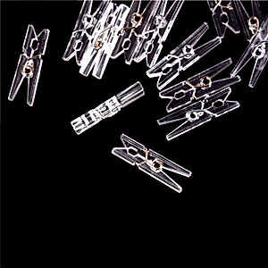 20Pcs Clear Plastic Clothes Pins,Clothes Line String Clips, Mini Clothes Pins, Photo Paper Peg Pins Craft Clips Laundry Storage and Organization Storage and Organization(2.5cm