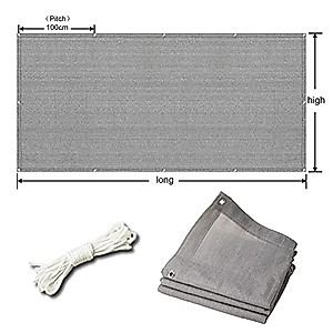ALBN Balcony Privacy Screen Weather Resistance Windshield UV Protection HDPE Patio Balcony Covering, with Eyelet, Height 1.1m/1.2m (Color : Gray, Size : 1.1x5m)