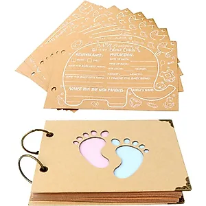 OurWarm 40Pcs Baby Shower Advice Cards, Baby Predictions and Advice Cards, Baby Shower Guest Book Girl Boy, Advice for New Parents Baby Shower