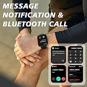 ANCwear Smart Watch for Men(Answer/Make Calls), 1.96" Fitness Tracker with Heart Rate/SpO2/Sleep Monitor/Pedometer/Calories, 120+ Sports Modes, IP67 Waterproof Smartwatch for iOS Android Phones