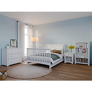 Child Craft Scout 4-in-1 Convertible Crib, Baby Crib Converts to Day Bed, Toddler Bed and Full Size Bed, 3 Adjustable Mattress Positions, Non-Toxic, Baby Safe Finish (Matte White)