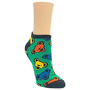 Ripple Junction Grateful Dead Steal Your Face and Pattern Women's 3-Pack Novelty Ankle Socks