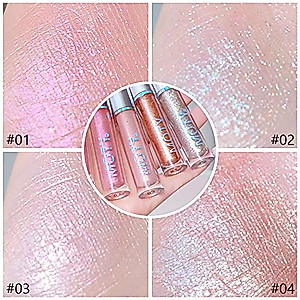 4 Colors Liquid Glitter Eyeshadow Eyeliner Makeup Sticks.Waterproof Pink Purple Silver Golden Liquid Iridescent Sparkle Eyeliner Eyeshadow Eyelid.Quick-Drying
