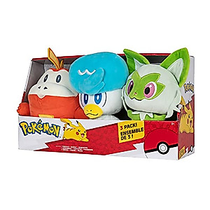 Pokémon Paldea First Partner Plush 3 Pack - 8-Inch Plush of Fuecoco, Quaxly, and Sprigatito