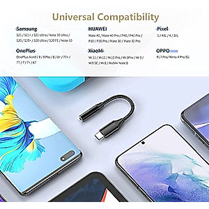 USB to Headphone Jack Adapter（2pack）, USB Headphone Adapter Type C Aux Audio Dongle Adapter Converter for Pixel 4 3 XL,Samsung Galaxy S22 S21 S20 Ultra S20+ Note 20 10 S10 Plus,iPad Pro,Mate 30 Pro
