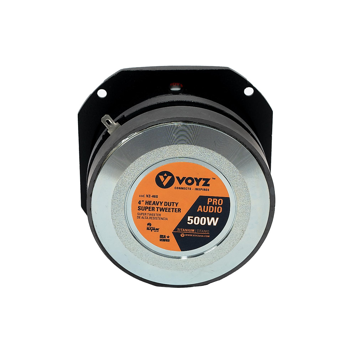 VOYZ Super Tweeter Speaker Titanium Diaphragm 4-8 ohms 500 Watt Super Tweeter 4” Super Horn Heavy Duty Chrome Finish with Crossover Capacitor (1 Pair)