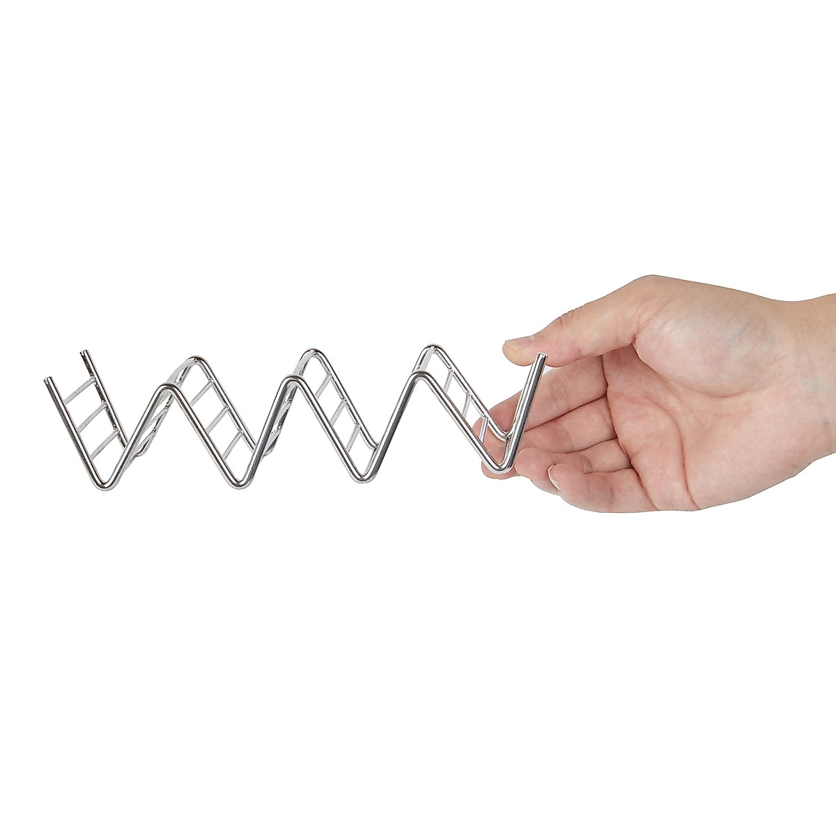 Restaurantware 7.1 Inch x 2.5 Inch Taco Stand 1 Rectangle Taco Rank - Fits 4 Tacos Reversible Silver Stainless Steel Taco Holder Dishwasher Safe For Hard Or Soft Shells