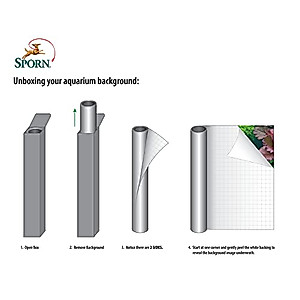 SPORN Aquarium Background, Static Cling, Tropical, 24" x 12"