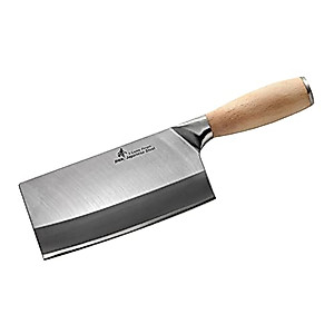ZHEN 3-Layer Forged High Carbon Steel Medium Duty Chinese Cleaver, 6.5 inches, Silver