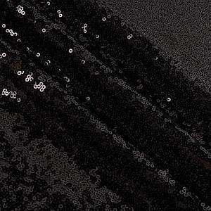Glitz Sequin & Stretch Mesh Black, Fabric by the Yard