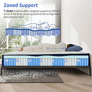 NiSleep King Mattress, 10 Inch Pillow Top Mattress in a Box, Medium Firm Fiberglass-Free, Soft Breathable Pressure Relief Memory Foam Hybrid Pocket Innerspring Bed, CertiPUR-US Certified