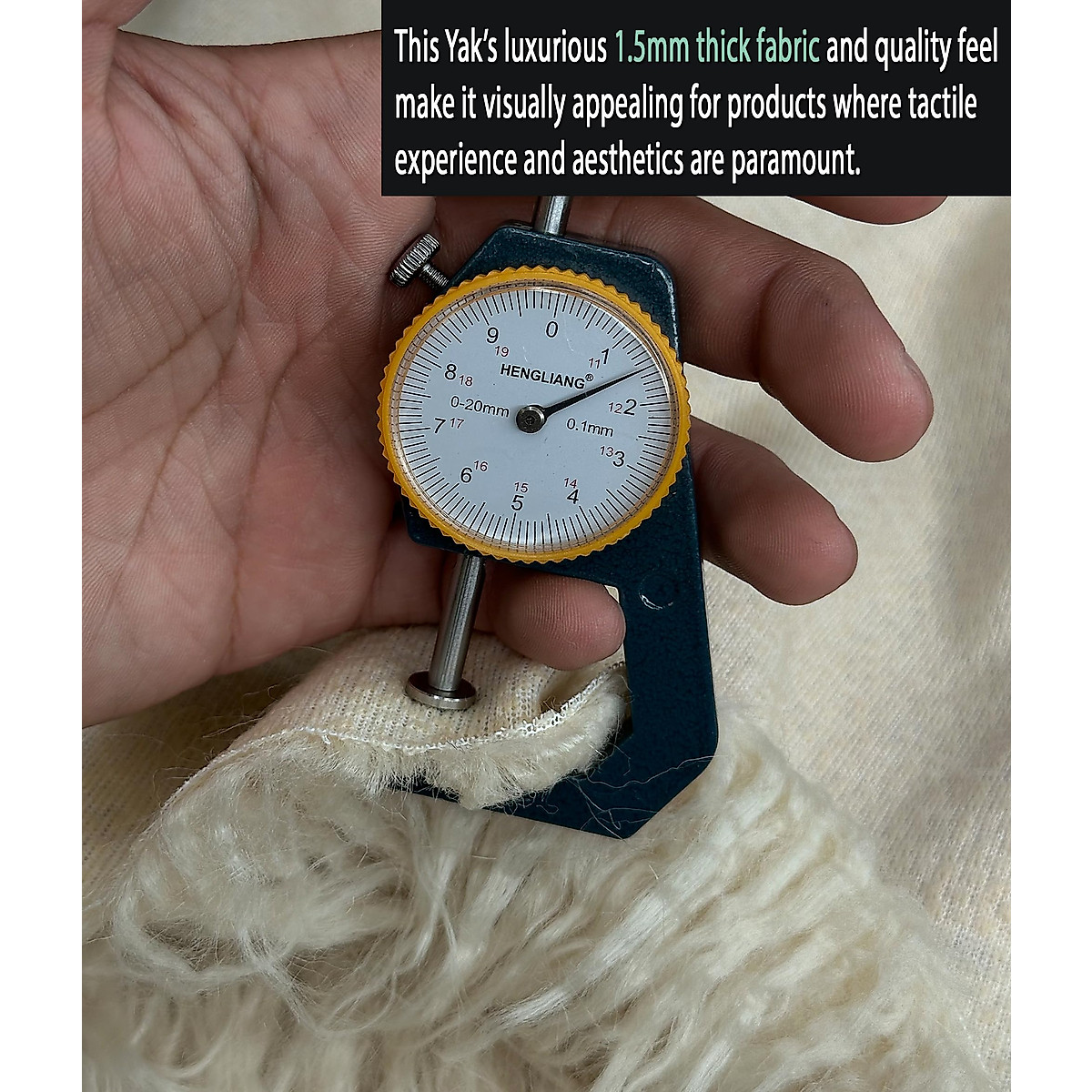 Fabric Empire 2.3oz Faux Curly Yak Fur Fabric 3.5" Long Pile Japanese Yarn / 58" Wide/Sold by The Continuous Yard (Latte Cream)