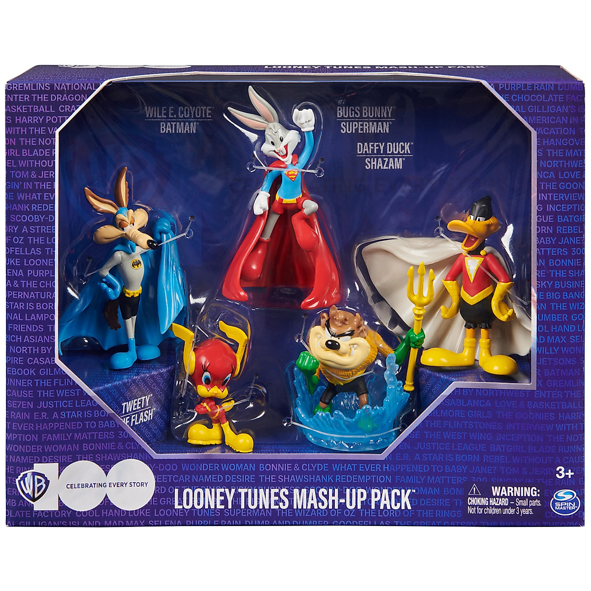 DC Comics, Looney Tunes Mash-Up Pack, Limited Edition WB 100 Yrs Anniversary, 5 Looney Tunes x DC Figures, 4-Inch Superhero Kids Toys for Boys & Girls
