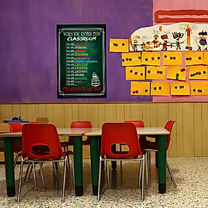 XJF Classroom Rules Poster,12" x 18" Motivational Classroom Poster,Back to School Classroom Decorations,When You Enter This Classroom Poster,Motivational Poster for Kindergarten,Elementary,High School