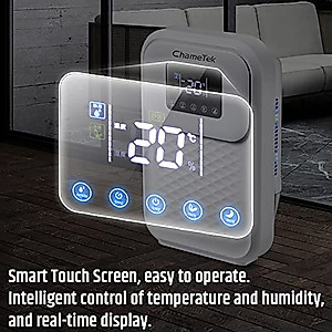 ChameTek Quiet Dehumidifier with Drain Hose for Bedroom Bathroom Basements Garage RV Smart Shut Off 80 OZ 530 Sq.Ft Dual-core Power and Small Space