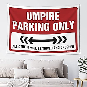 Man Cave Rules Umpire Parking Only Tapestry Space Decor Vintage Decor (Size : 75X100CM)