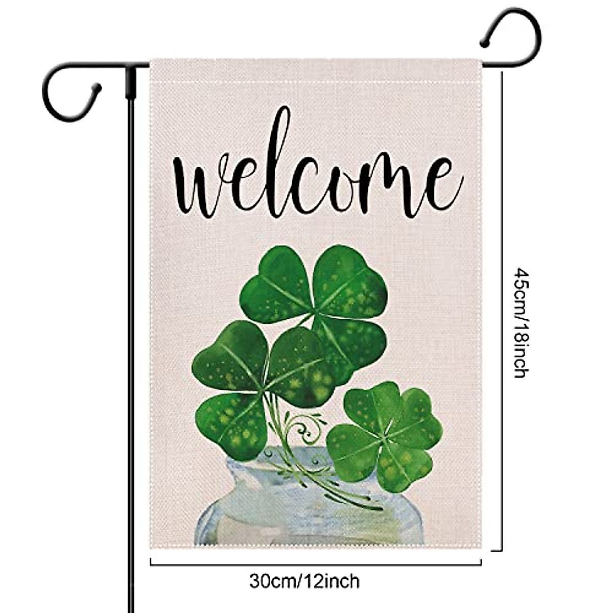St Patrick's Day Garden Flag 12 x18 Double Sided - Shamrock Clover Decorative Mini Welcome Flag - Holiday Small Farmhouse Yard Flag Burlap Lucky Irish