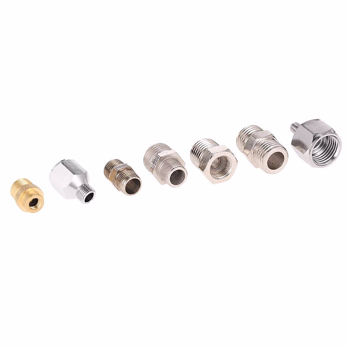 Professional 7pcs Airbrush Adaptor Kit Fitting Connector Set for Air Compressor & Airbrush Hose